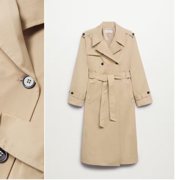 Mango | Jackets & Coats | Nwt Mango Classic Trench Coat Beige | Poshmark